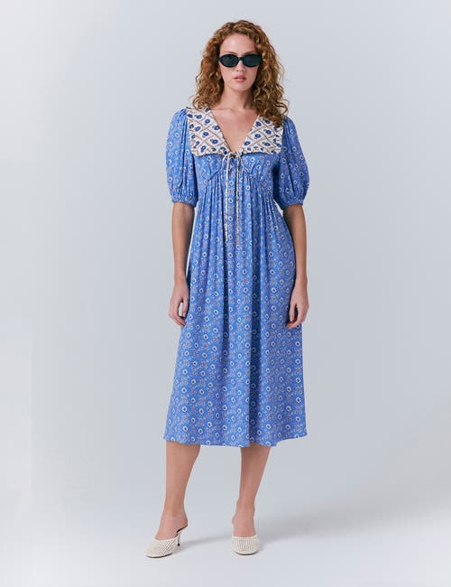 GHOST LONDON Nellie Crepe Collared Midi Smock Dress
